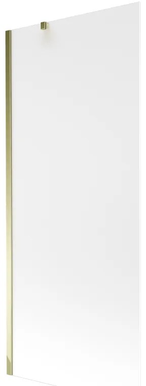 Mexen Next, vanová zástěna 1-křídlová 80 x 150 cm, fixní křídlo, 6 mm námraza sklo, zlatý profil, 895-080-000-00-30-50