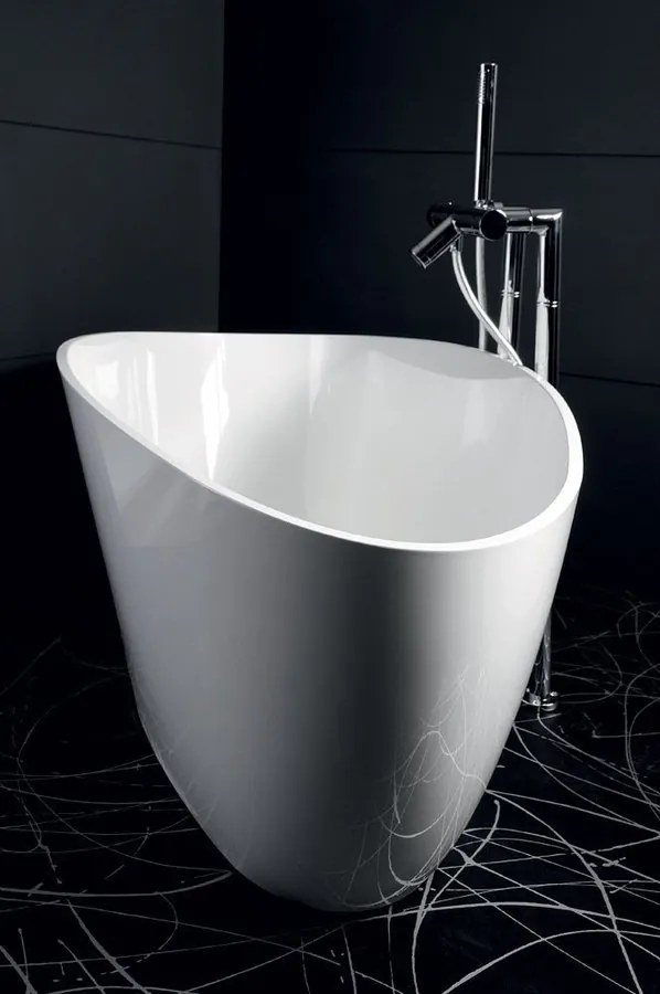Gelco, ELIPSIE - vana, 1570x700x560mm, litý mramor, objem 260l, bílá lesk, GVEL1570