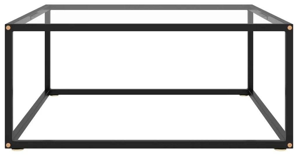 vidaXL Marketos Konferenční stolek černý s tvrzeným sklem 80 x 80 x 35 cm