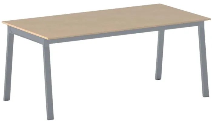 Jednací kancelářský stůl PRIMO BASIC, 180x90 cm, šedostříbrná podnož, buk
