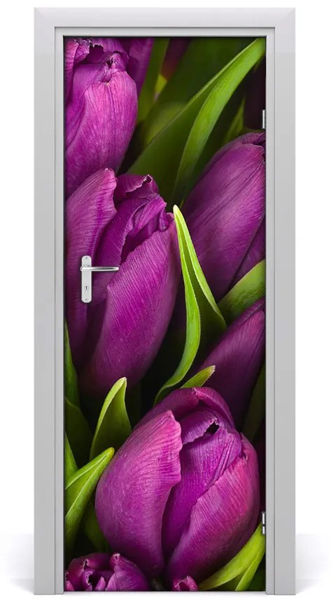 Fototapeta samolepící fialové tulipány 95x205 cm