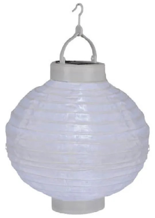 Bílý venkovní solární LED lampion Star Trading, ø 20 cm