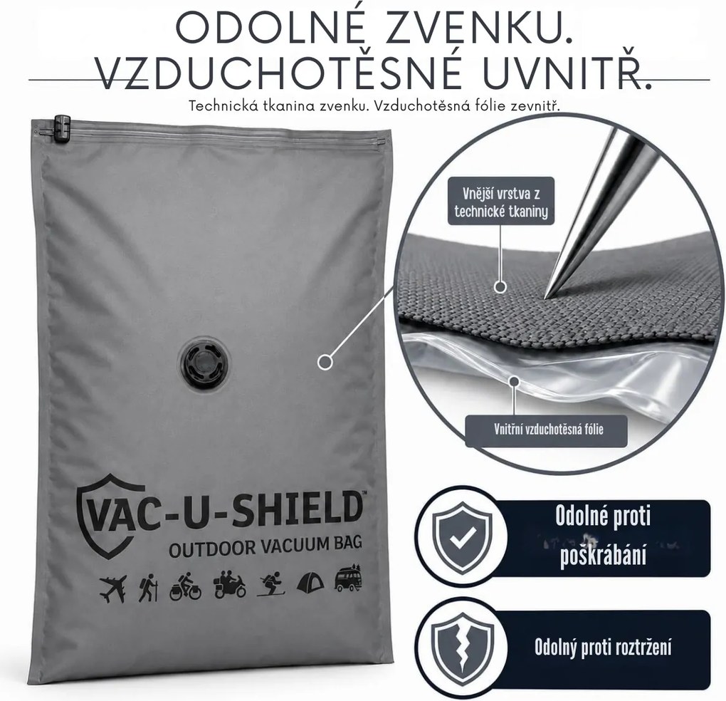 Lavatelli Sada 2 vakuových extra pevných sáčků o rozměrech 45 x 34 cm VAC-U-SHIELD