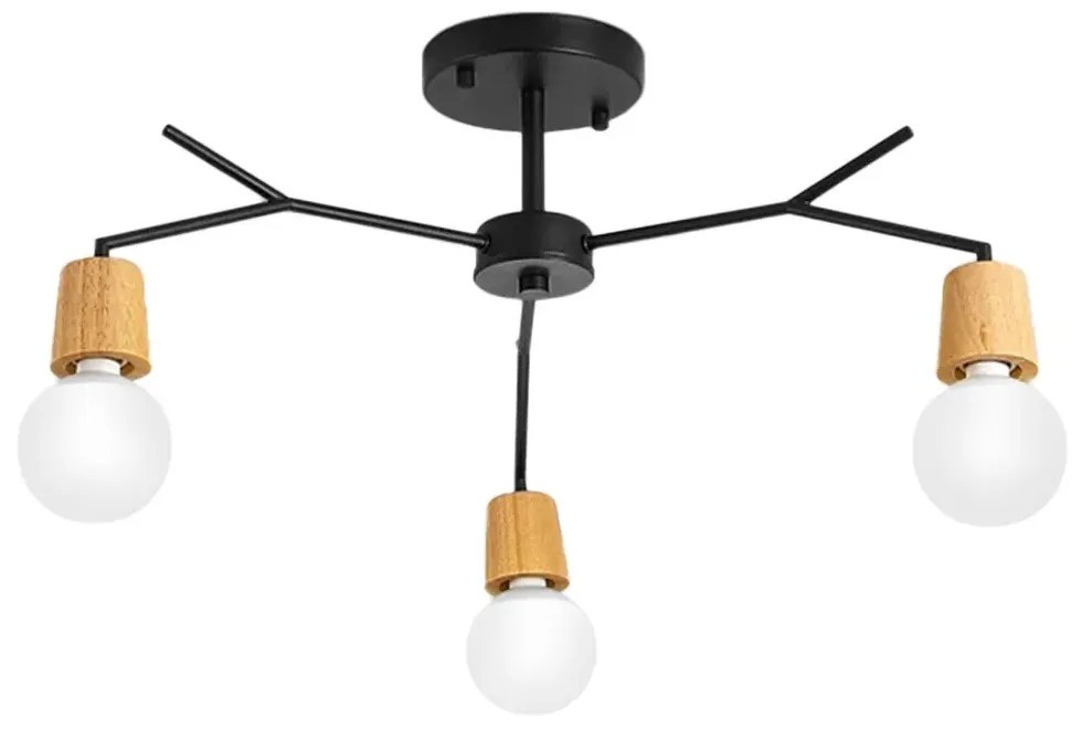 Toolight - Závěsná stropní lampa Arbor - přírodní/černá - APP693-3C