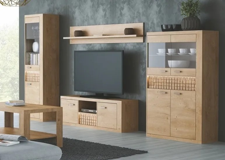 Casarredo - Komfort nábytek Obývací stěna, sestava NATURAL dub ribbeck/kostka (4+5+11+12)