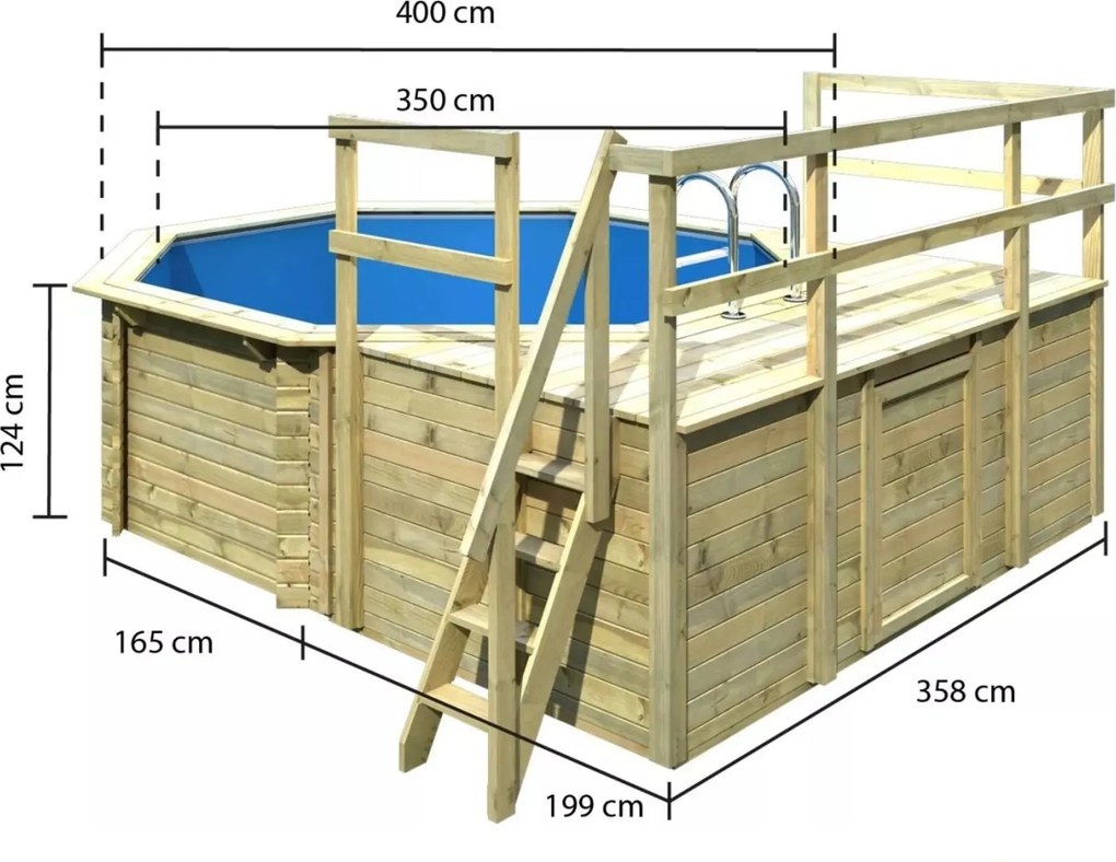 Bazén KARIBU model 1D (45629) 4,0 x 4,8 m LG3450