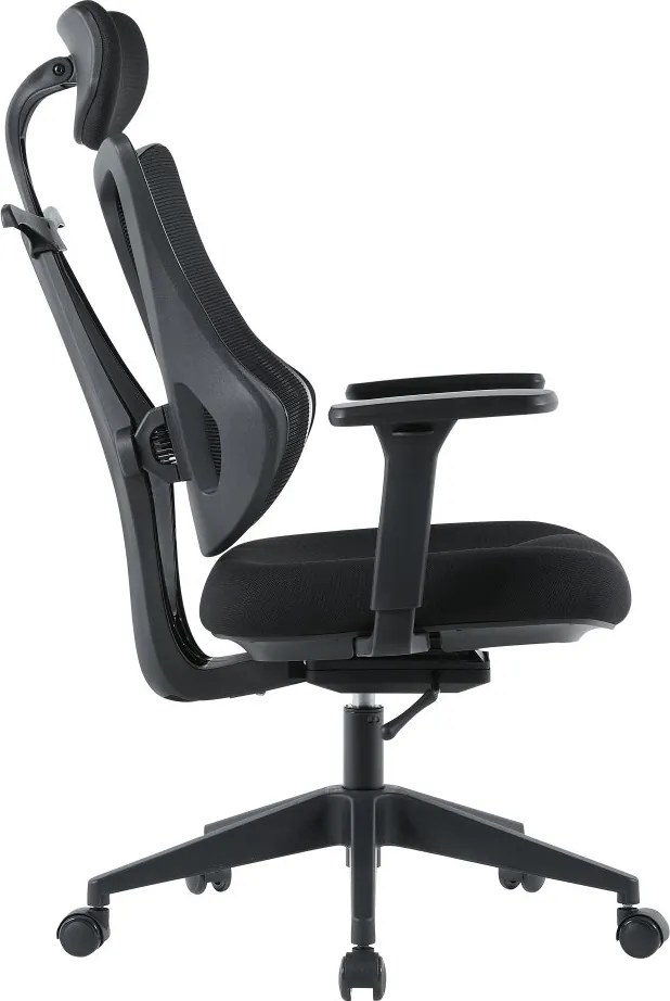 Herní ergonomická židle ERACER H3246 — síť / látka, černá