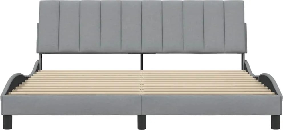 Rám postele bez matrace Hanko světle šedý 180 x 200 cm textil 3310405