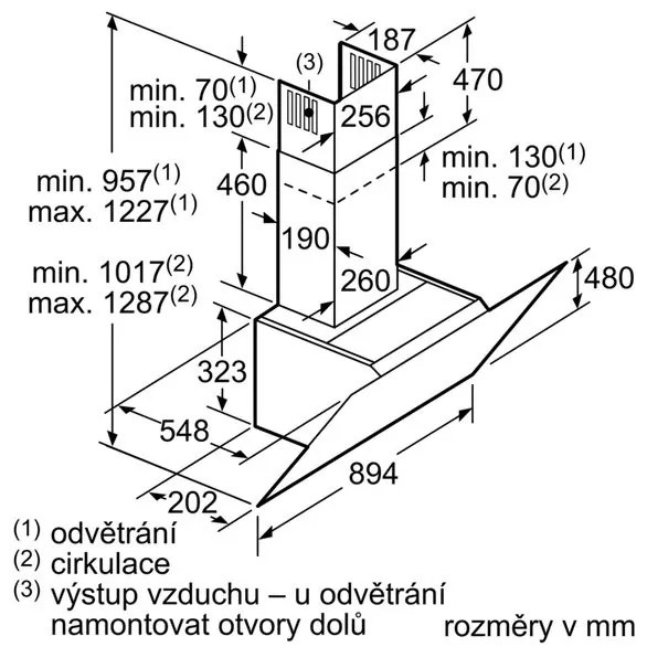 Bosch DWK98PR60 Komínový odsavač par