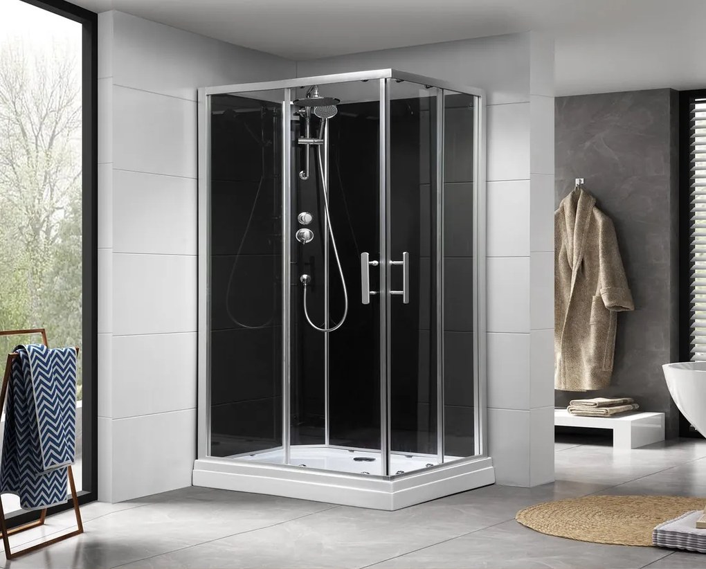 Aqualine Aqualine, GRANVIK obdélníkový sprchový box 800x1200x2180mm, čiré sklo, GG80X120