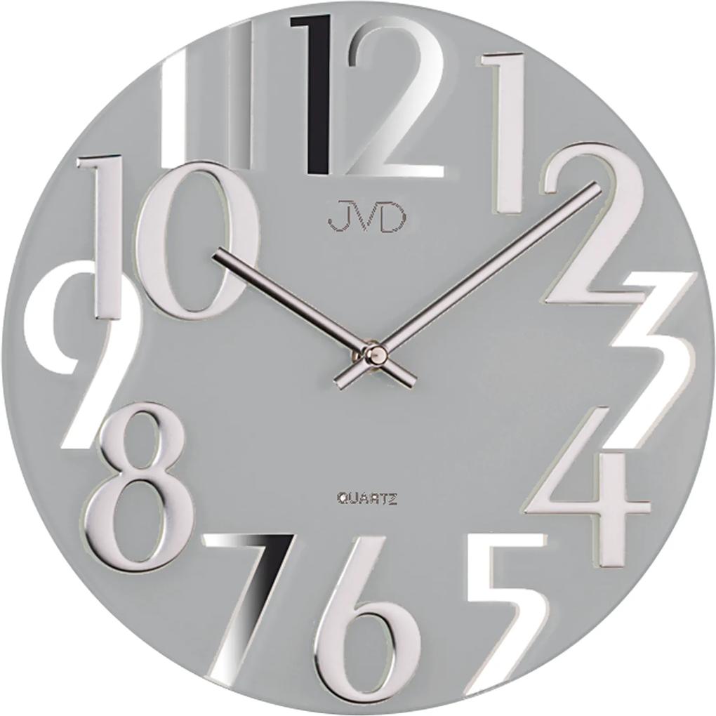 Luxusní moderní zrcadlové šedé hodiny JVD design HT101.3 | BIANO