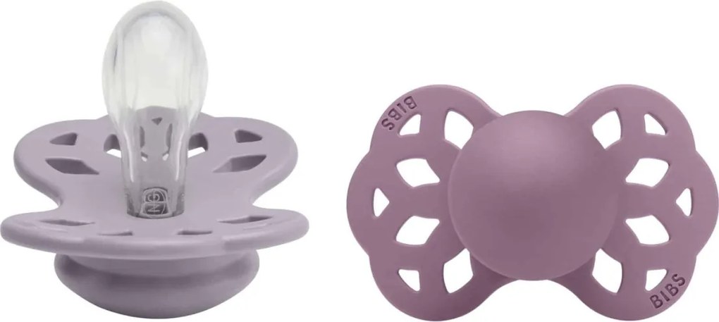 Bibs Infinity symetrické dudlíky silikon 0 - 6 měsíců 2 ks Sage-cloud-svítící