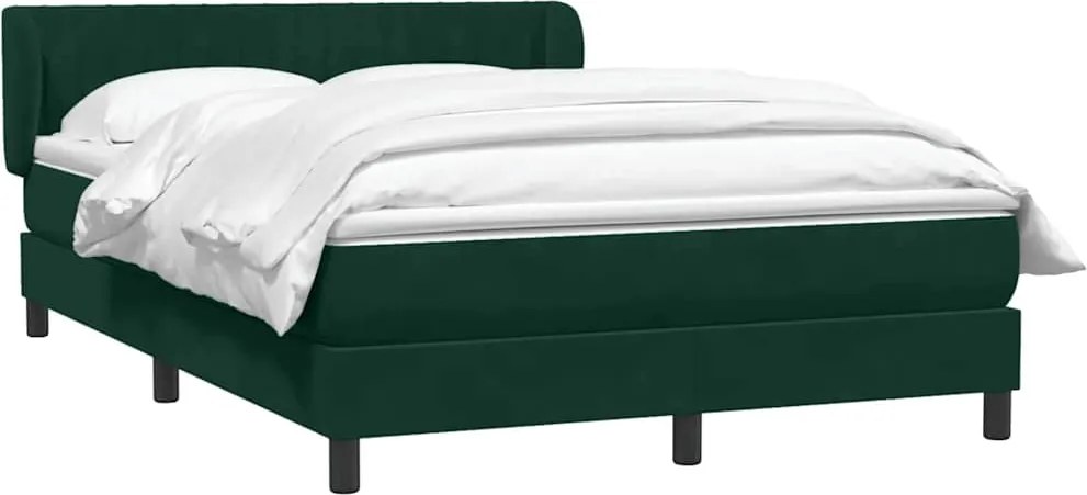 Box spring postel s matrací tmavě zelená 160x220 cm samet 3317742
