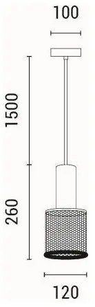 Lustr na lanku SCOURO 1xE27/40W/230V černá