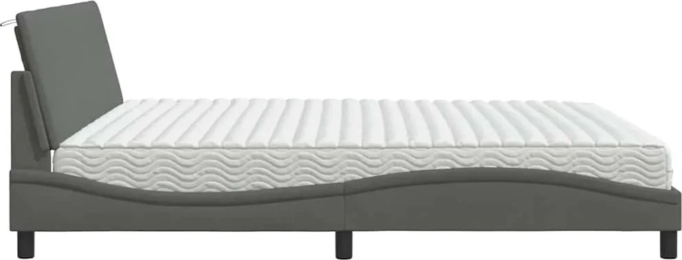 Postel s matrací Hanko tmavě šedá 200 x 200 cm textil 3310553