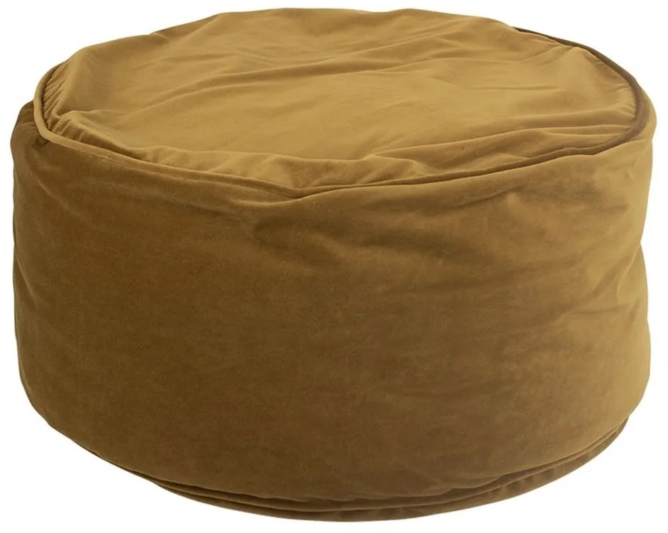 Měděný sametový kulatý puf Copper - Ø 60*30cm