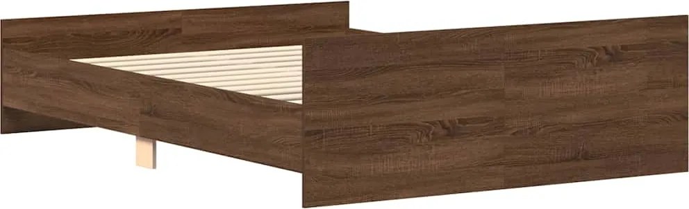 Rám postele s hlavovým a nožním čelem hnědý dub 140 x 190 cm 3203788