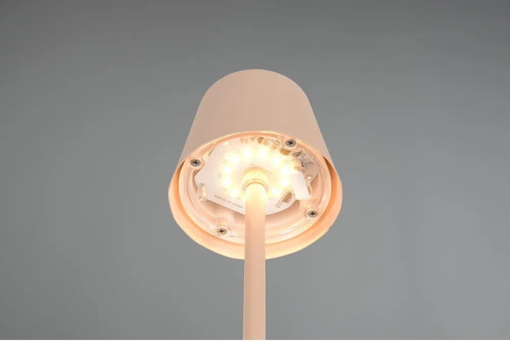 Krémová LED stolní lampa s kovovým stínidlem (výška 21 cm) Diaz – Reality