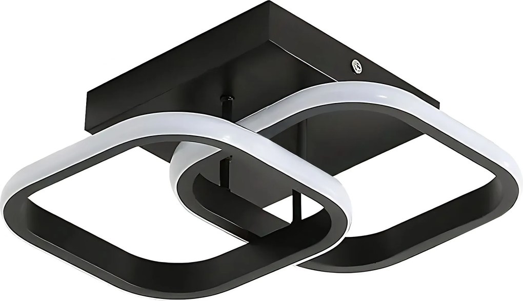 Toolight Toolight, LED stropní svítidlo 23x23cm, 22W, 3000K, LHJ074-C, černá matná, OSW-50034