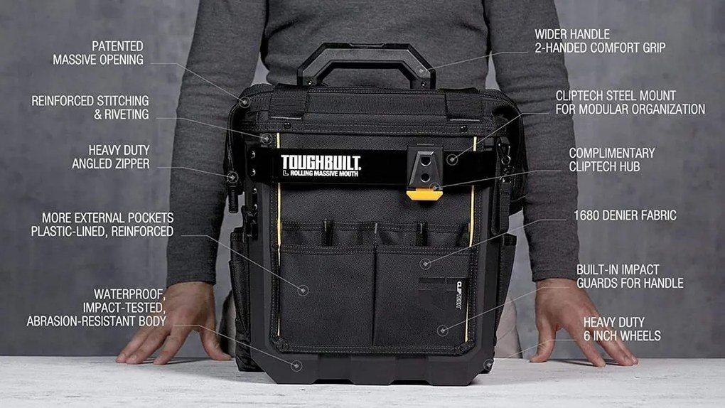 Toughbuilt -  voděodolný pojízdný  box na nářadí " L"