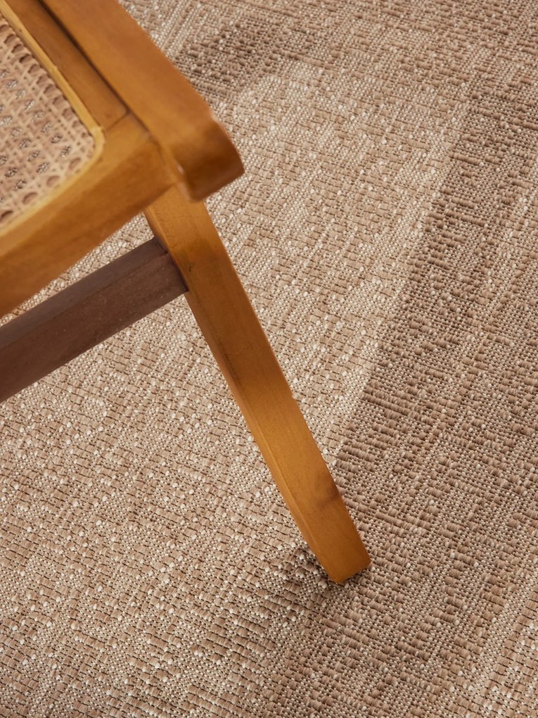 NORTHRUGS, Koberec běhoun Duet Kona 106250 Beige/White - na ven i na doma, 80x250, béžová, chodba / předsíň