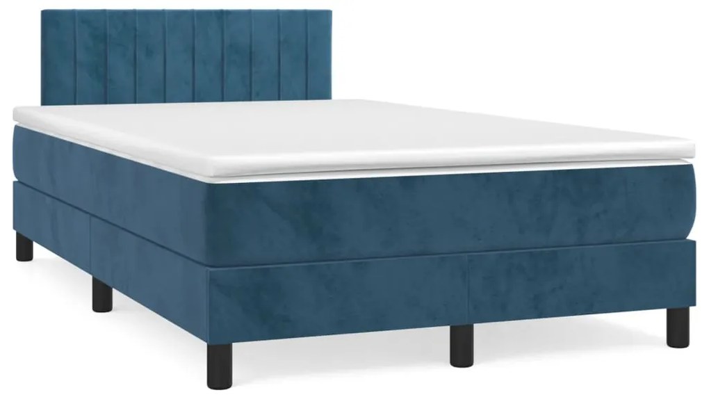 Box spring postel s matrací tmavě modrá 120x190 cm samet 3269853