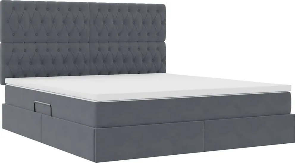 Postel s úložným prostorem a matrací Tmavě šedá 180 x 200 cm 3372106