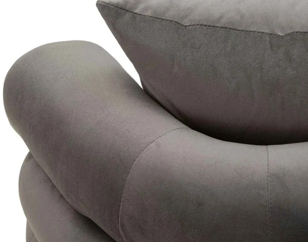 Designová pohovka Harmony 133 cm šedá / stříbrná
