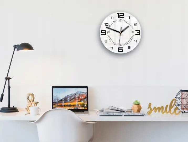 M.Clock Nástěnné akrylové 3D hodiny 28x28cm bílé