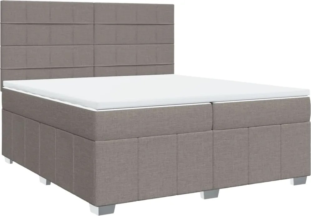Box spring postel s matrací taupe 200x200 cm textil 3294079