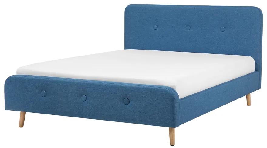 Tmavě modrá čalouněná postel 140x200 cm RENNES