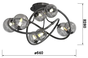 Wofi 9014-805 - LED Přisazený lustr NANCY 8xG9/3,5W/230V černá/chrom