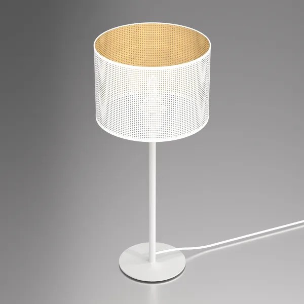 Stolní lampa LOFT SHADE 1xE27/60W/230V pr. 25 cm bílá/zlatá