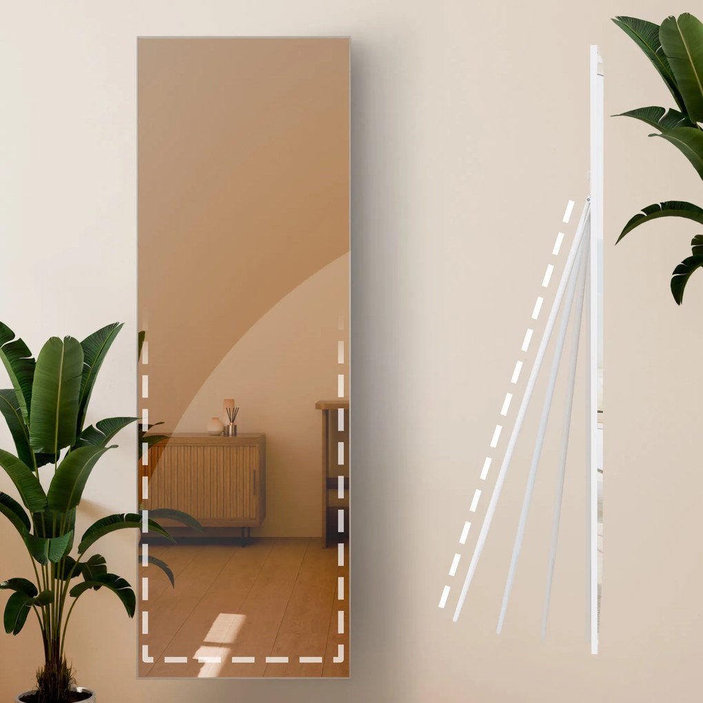 Zrcadlo Benicia 150x50 cm – bílá matná