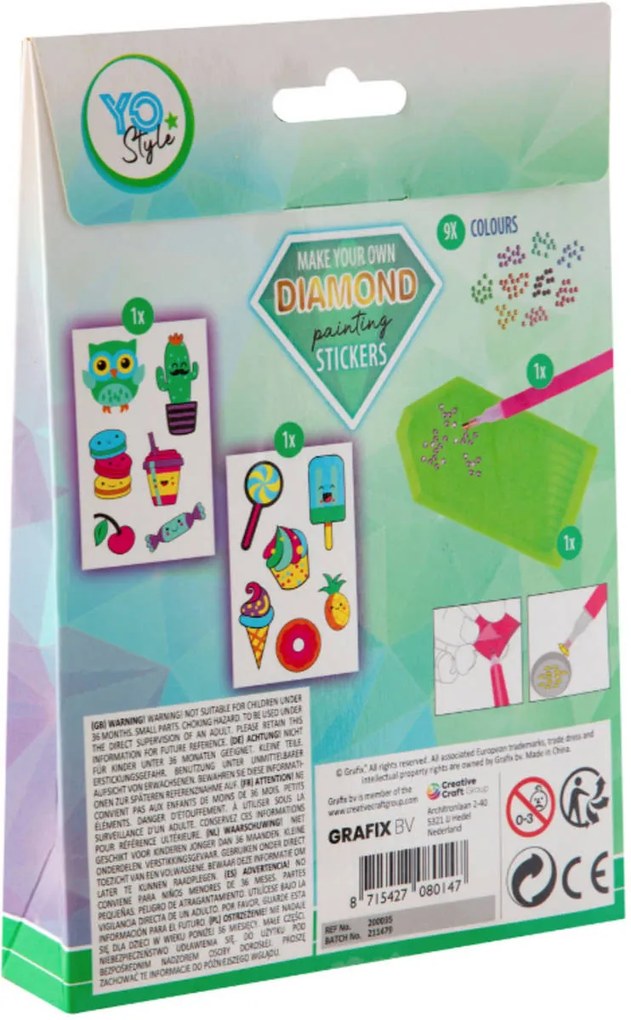 _Ostatní 1_ GRAFIX Diamantové samolepky kreativní set lepení kamínků diamond painting 3 druhy 35225