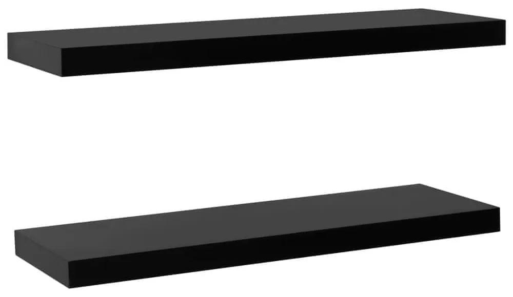 Petromila Plovoucí nástěnné police 2 ks černé 100 x 20 x 3,8 cm