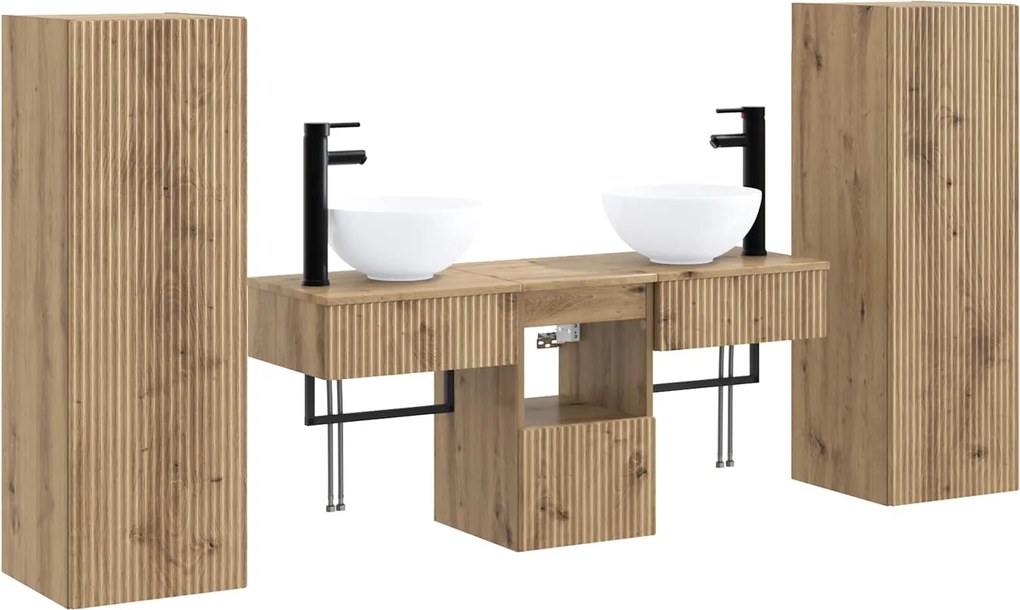 Sada koupelnového nábytku 5 ks Dub artisan 33 x 34,5 x 100 cm 3405972