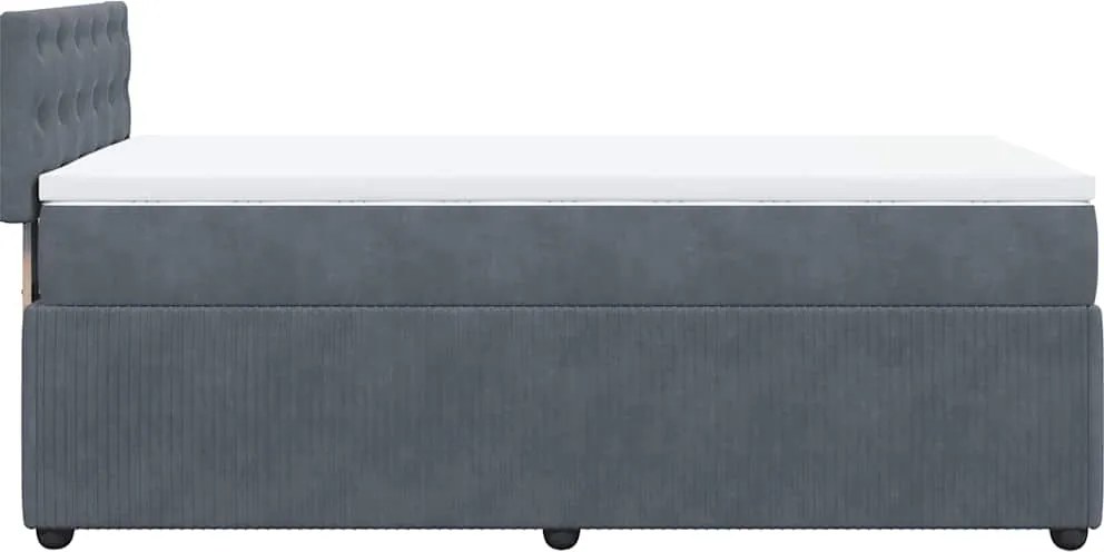 Box spring postel s matrací tmavě šedá 100x200 cm samet 3289975
