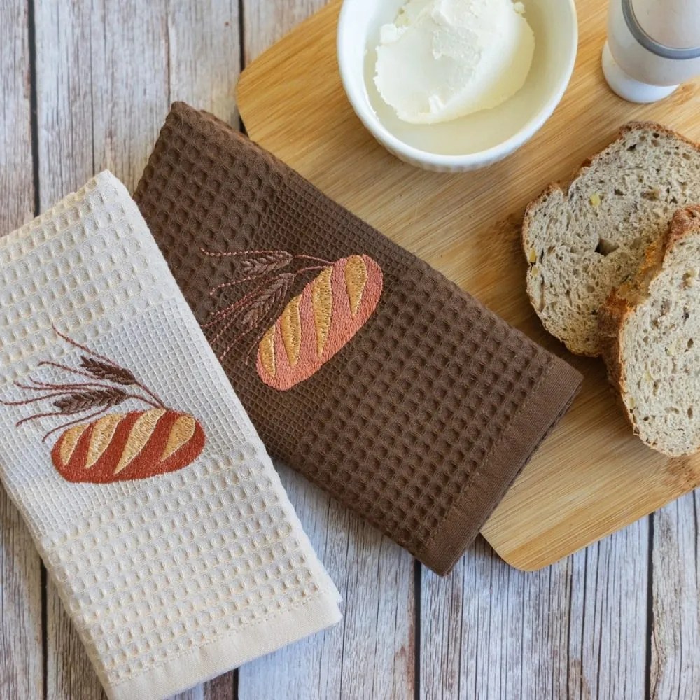 Polášek Vyšívaná vaflová utěrka s motivem - 2 ks - Bon Appétit č. 3