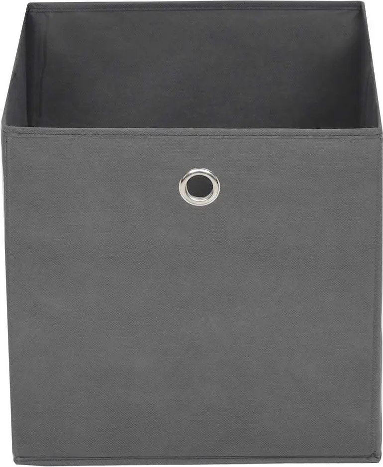 Úložné boxy 4 ks netkaná textilie 28 x 28 x 28 cm šedé 325191