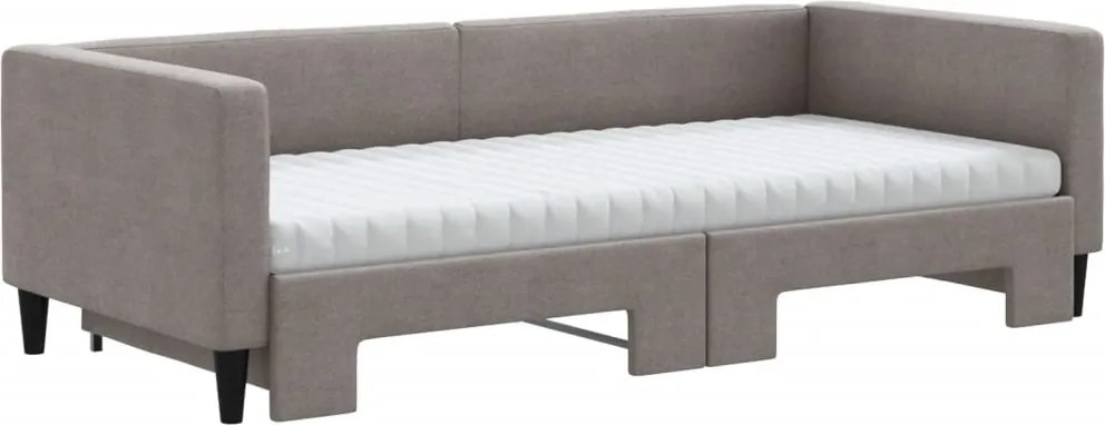 Válenda s přistýlkou a matracemi taupe 90 x 200 cm textil 3196599