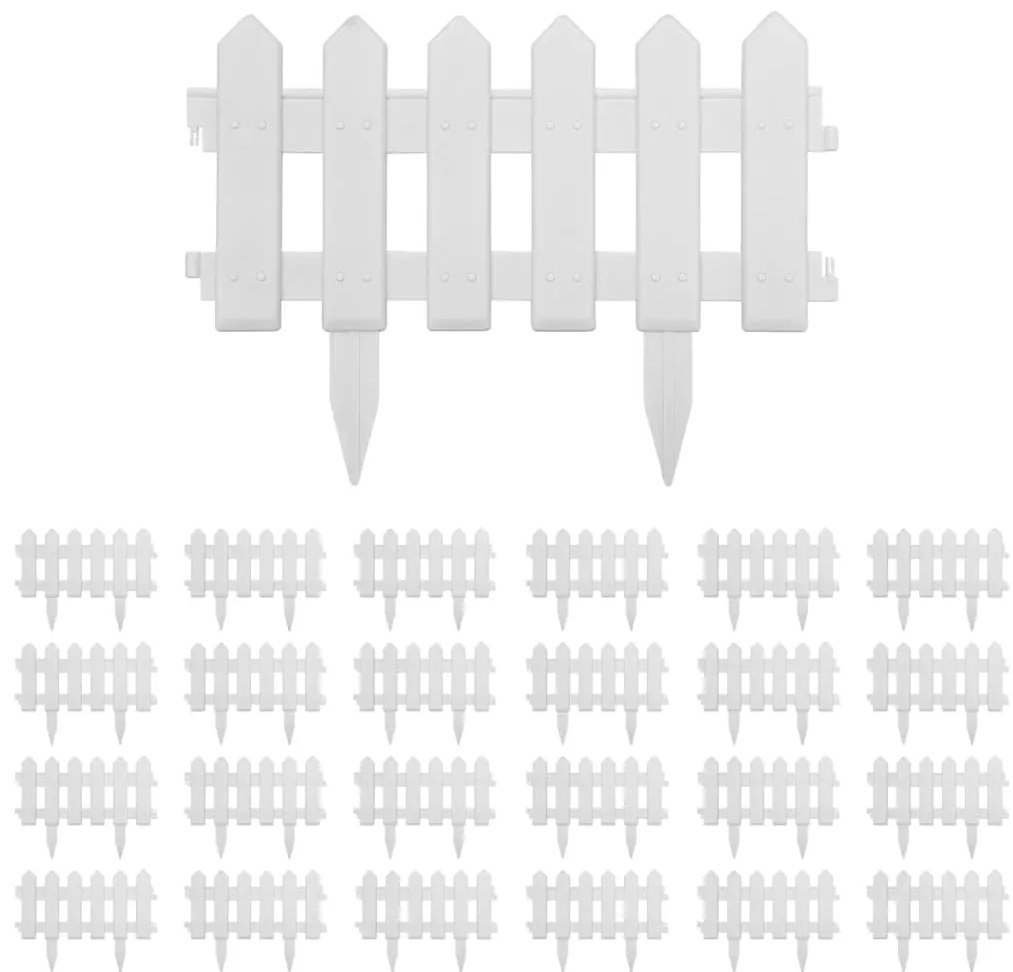 vidaXL Marketos Travní lemy 25 ks bílé 10 m PP