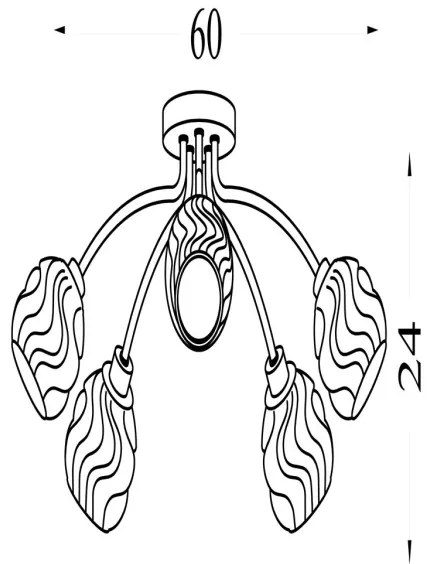 Searchlight 11525-5SN - Přisazený lustr ASTRAL 5xG9/33W/230V matný chrom