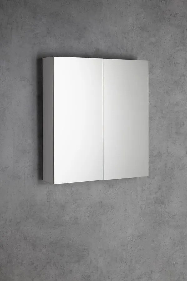 Bruckner Neon koupelnová galerka oboustranné zrcadlo 60 x 66,5 cm bílá 501.200.0