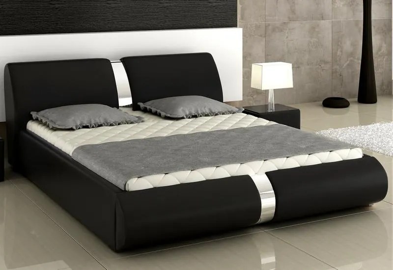 Postel Arte 160x200 cm, černá ekokůže