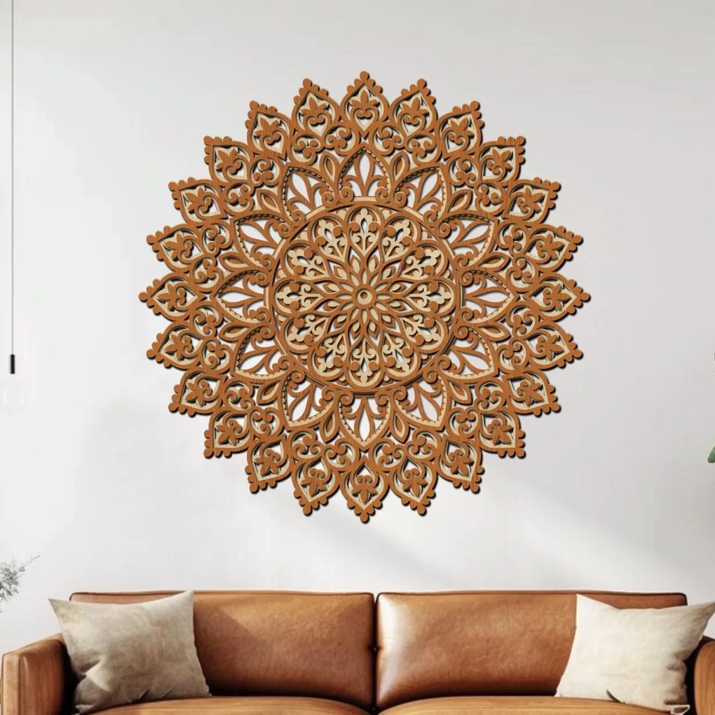 dřevo života 3 vrstvá mandala HARMONIE DUŠE Zvolte rozměr (cm): 80x80, Zvolte barevný dekor: černá-bílá