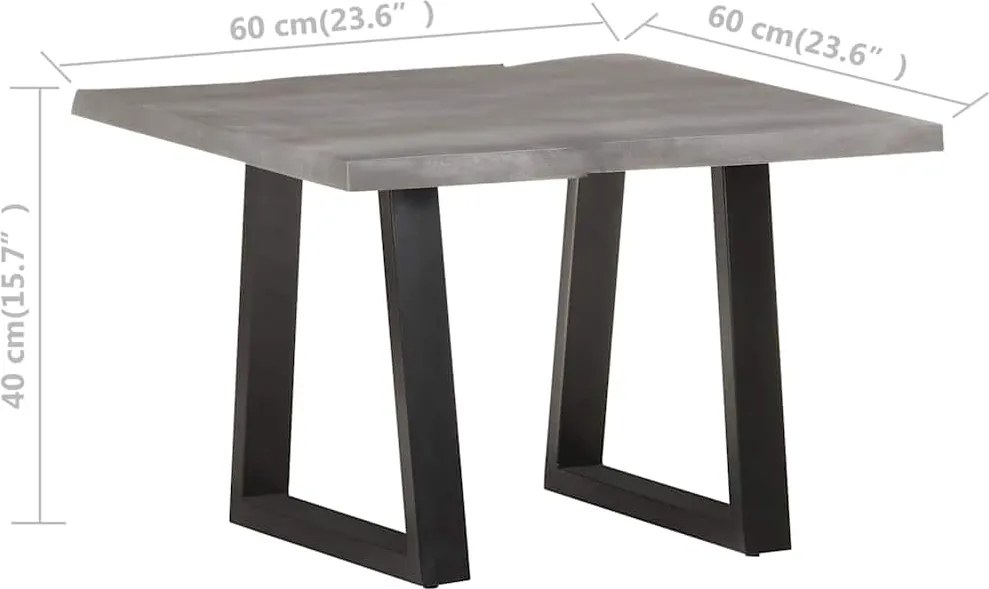 Konferenční stolek s živou hranou 60x60x40 cm masivní akácie 321045
