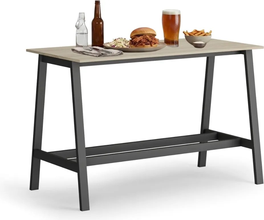 Vysoký barový stůl, 1600 x 800 mm, dub přírodní