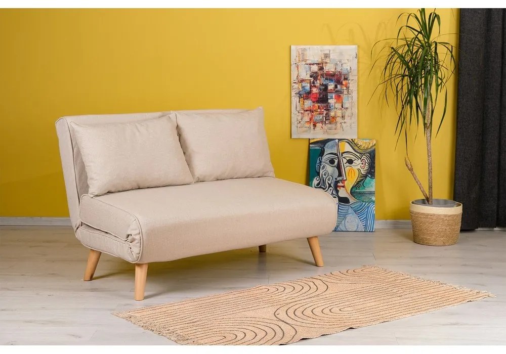 Béžová rozkládací pohovka 120 cm Folde – Artie