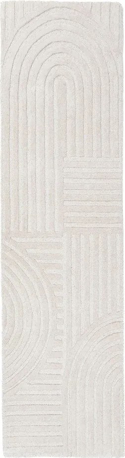Slonovinový ručně tkaný vlněný běhoun 60x230 cm Zen Garden – Flair Rugs